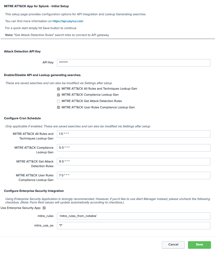 Installation - MITRE ATT&CK App for Splunk®